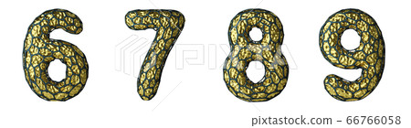 Number set 6, 7, 8, 9 made of realistic 3d... - Stock Illustration ...