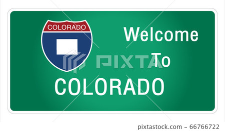 Roadway sign Welcome to Signage on the highway in - Stock Illustration ...