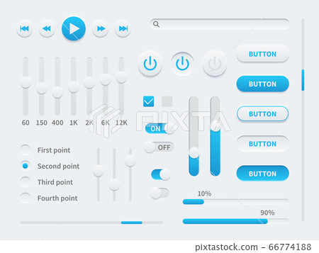White ui. User interface elements for mobile... - Stock Illustration ...