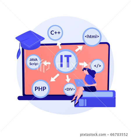 Online IT courses vector concept metaphor - Stock Illustration [66783552] - PIXTA