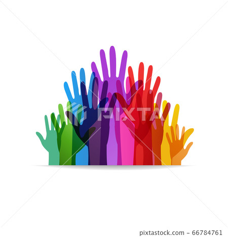 Color Hand Symbols Isolated White Background - Stock Illustration ...