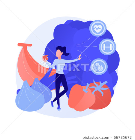 Organic fruits eating vector concept metaphor. - Stock Illustration ...