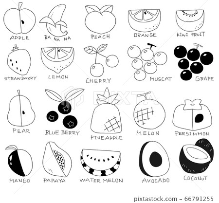 Simple fruit mark (English) - Stock Illustration [66791255] - PIXTA