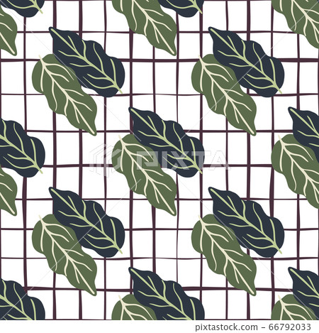 Abstract foliage seamless pattern on wtripe - Stock Illustration ...