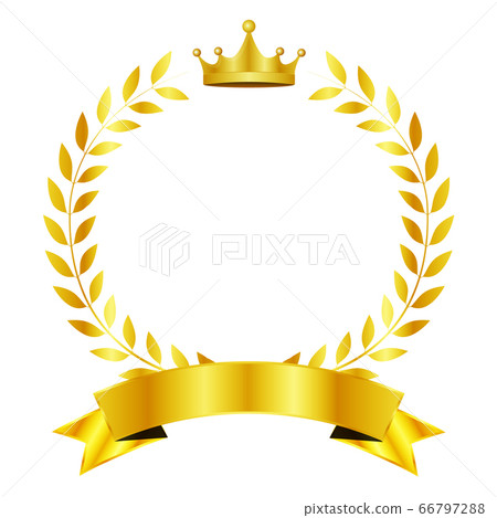 Crown ribbon gold icon - Stock Illustration [66797288] - PIXTA