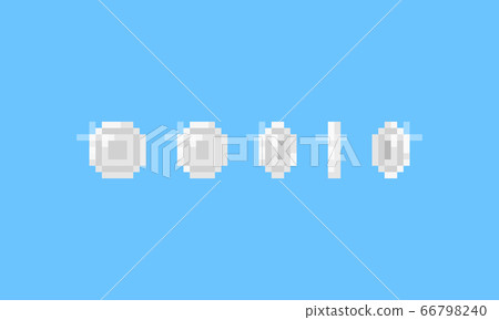 Pixel art silver coin game item.8bit icon. - Stock Illustration ...