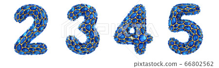 Number set 2, 3, 4, 5, made of 3d render... - Stock Illustration ...