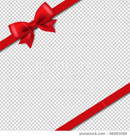 Silk Red Ribbon Isolated Transparent Background - Stock Illustration ...