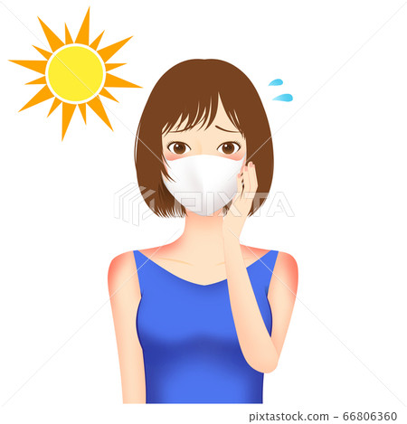 Mask sunburn women illustration - Stock Illustration [66806360] - PIXTA