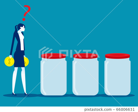 A woman with options or choice for future - Stock Illustration ...