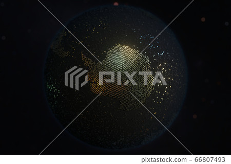 Antarctica continent made of gold numbers on... - Stock Illustration ...