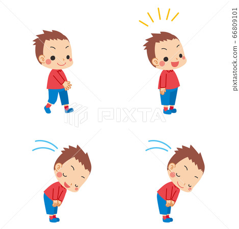 Polite boy set to say hello - Stock Illustration [66809101] - PIXTA