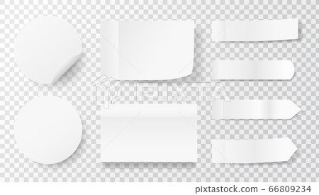 White sticker set on transparent background.... - Stock Illustration ...