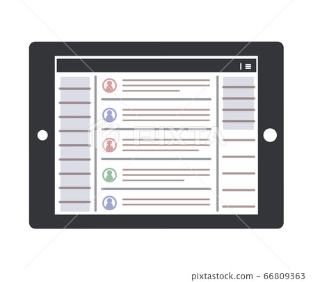 iPad illustration (chat tool screen, black) - Stock Illustration ...