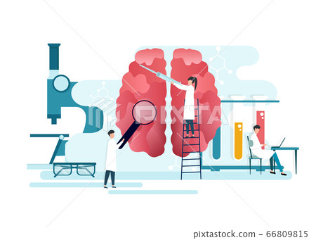 Neurology vector illustration. Flat tiny nerve... - Stock Illustration ...