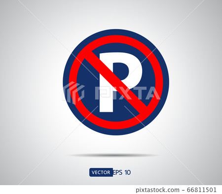 Circle Prohibited No car parking traffic sign, - Stock Illustration ...