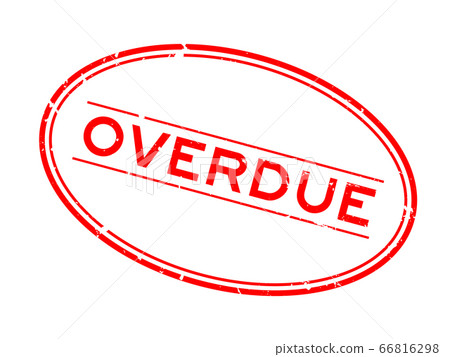 Grunge red overdue word oval rubber seal stamp... - Stock Illustration [66816298] - PIXTA