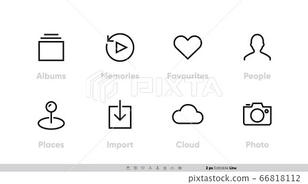 Photo and Media Types icon set. Such as Albums,... - Stock Illustration ...