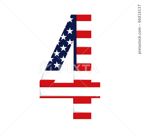 Number four shaped flag-插圖素材 [66818137] - PIXTA圖庫