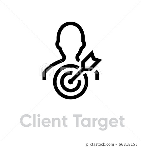 Client Target Business icon. Editable line vector. - Stock Illustration ...