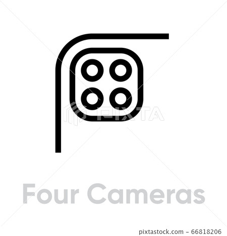 Four Cameras Phone Multi-Cameras icon. Editable... - Stock Illustration ...