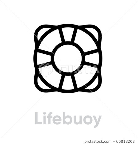 Lifebuoy icon. Editable Vector Stroke. - Stock Illustration [66818208 ...