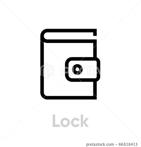 Lock Book icon. Editable Vector Outline. - Stock Illustration [66818413 ...