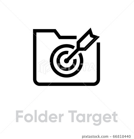 Folder Target icon. Editable line vector. - Stock Illustration ...