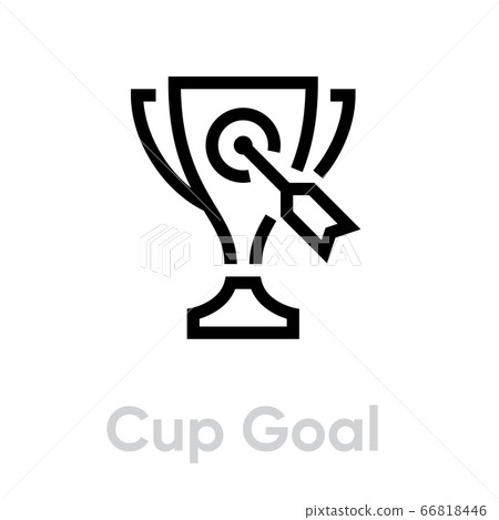 Cup Goal Target icon. Editable line vector. - Stock Illustration ...