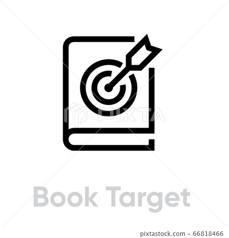 Book Target icon. Editable line vector. - Stock Illustration [66818466 ...