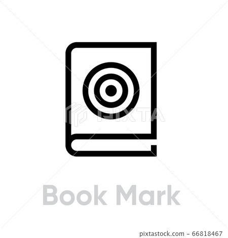 Book Mark Target icon. Editable line vector. - Stock Illustration ...