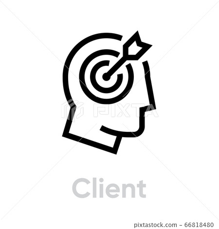Client Target icon. Editable line vector. - Stock Illustration ...