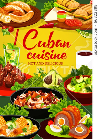 Cuban cuisine traditional meals vector-插圖素材 [66822899] - PIXTA圖庫