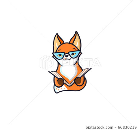 The logo Fox reads Book. Funny cartoon... - Stock Illustration ...