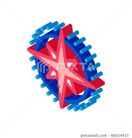 compass sign isometric icon vector illustration - Stock Illustration ...
