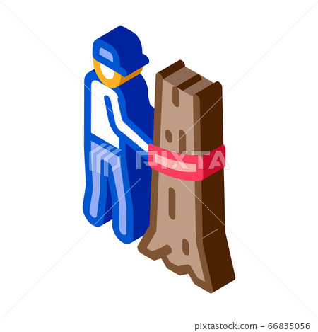 tree felling isometric icon vector illustration - Stock Illustration ...
