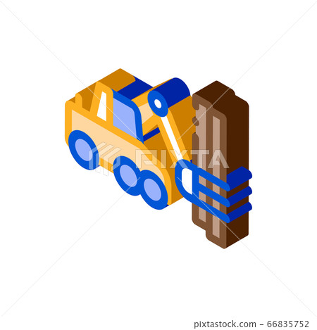 logging machine isometric icon vector illustration - Stock Illustration ...