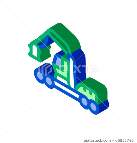 logging industry machine isometric icon vector... - Stock Illustration ...