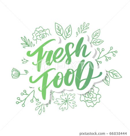 Vector illustration, food design. Hand lettering - Stock Illustration ...