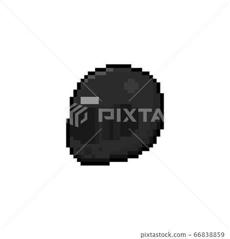 Pixel art black helmet icon design. - Stock Illustration [66838859] - PIXTA