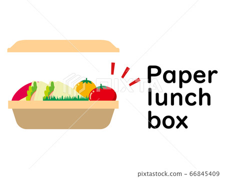 Takeout in a paper lunch box - Stock Illustration [66845409] - PIXTA