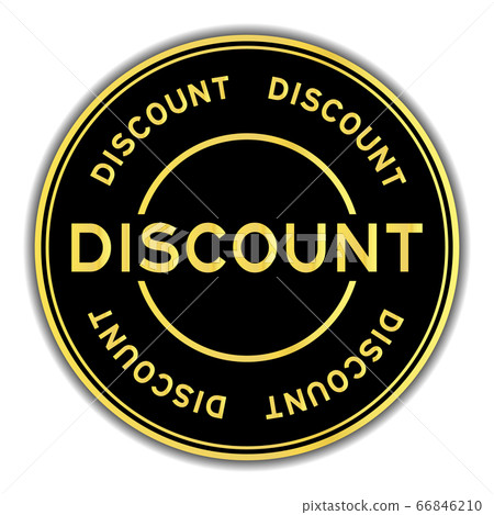 Black and gold color sticker with word discount... - Stock Illustration ...