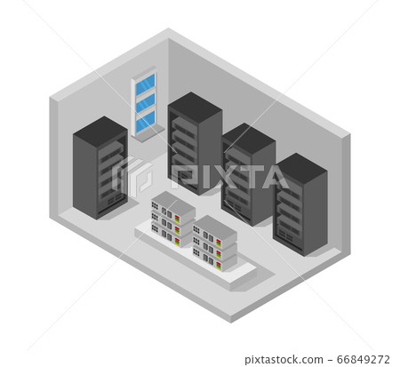 isometric server room - Stock Illustration [66849272] - PIXTA