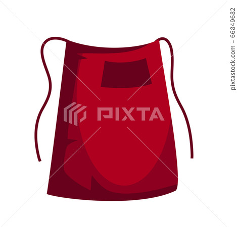 Cartoon clean red waiter apron isolated on white - Stock Illustration ...