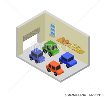 isometric garage - Stock Illustration [66849948] - PIXTA