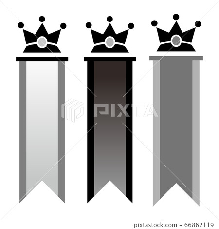 Three types of vertical flags with crown... - Stock Illustration ...