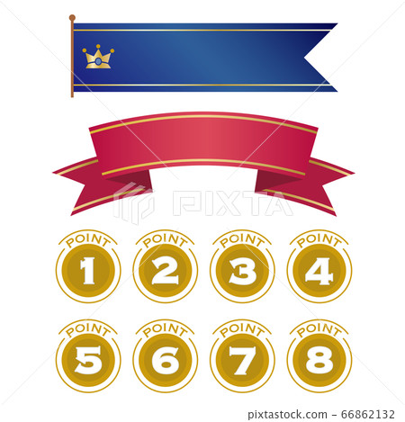 Antique title numbers icon with ribbon title space - Stock Illustration ...