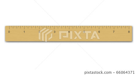 Realistic wooden measuring ruler - Stock Illustration [66864371] - PIXTA