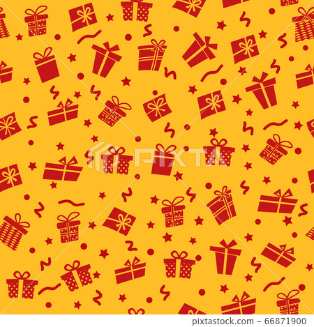 Vector Seamless pattern with gifts. Many gift... - Stock Illustration ...