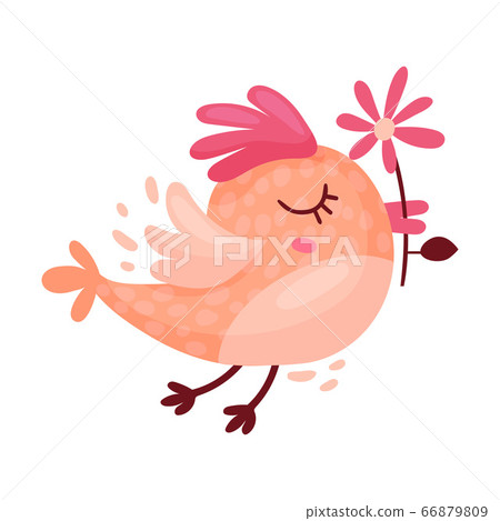 Bird Carrying Flower in Its Beak as Saint... - Stock Illustration ...